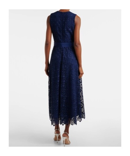 Elie Saab Bow-detail Macramé Midi Dress