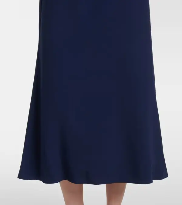 Alessandra Rich Satin Midi Dress With Bow Embellishment