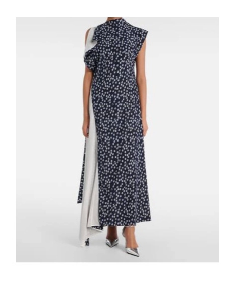 Proenza Schouler Devyn Floral Draped Maxi Dress - Black