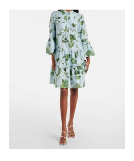 Erdem Tiered Floral Cotton Minidress