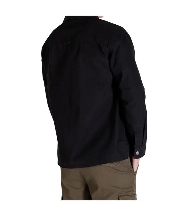 Tommy Hilfiger Long Sleeve Chore Jacket With Embroidered Logo - Black