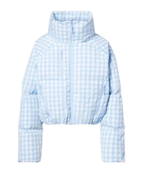 Cordova Plaid Long-sleeved Down Jacket