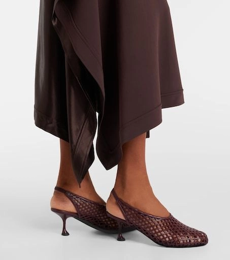 Proenza Schouler Perforated Leather Slingback Pumps - Black