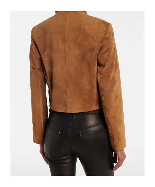 Nour Hammour Bleeker Cropped Suede Jacket