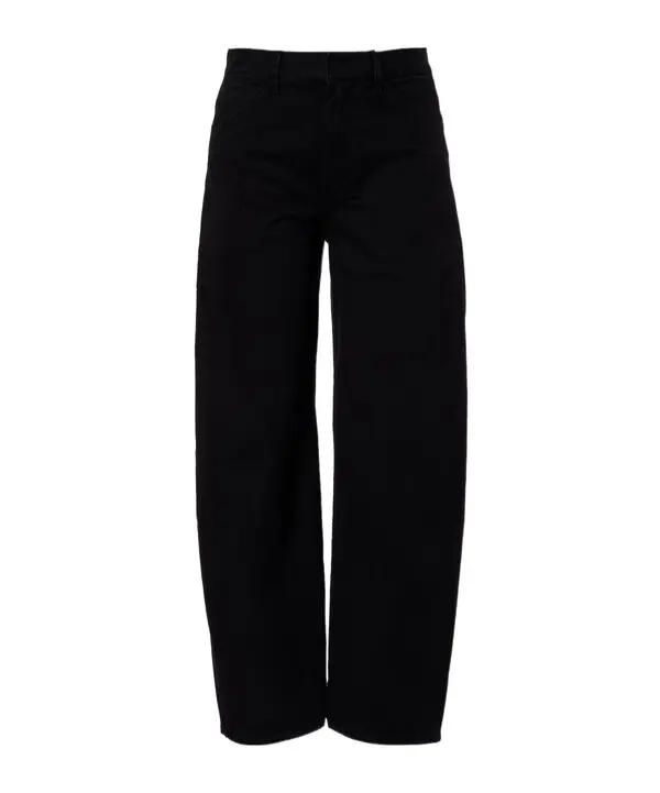 NILI LOTAN Tribeca Cotton Twill Barrel-leg Pants - Black