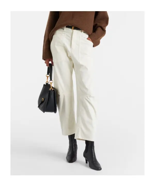 NILI LOTAN Shon Corduroy Barrel-leg Pants - White