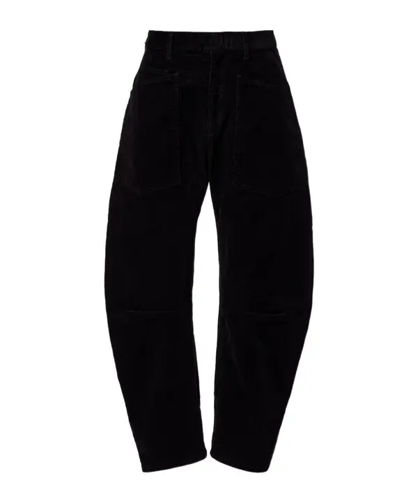NILI LOTAN Shon Cotton-blend Barrel-leg Pants - Black