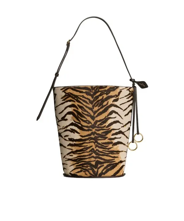Alaïa Tiger Stripe Print Bucket Bag