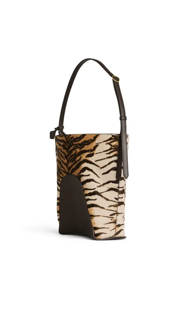 Alaïa Tiger Stripe Print Bucket Bag