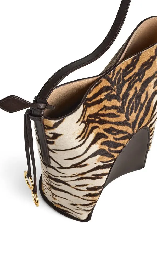 Alaïa Tiger Stripe Print Bucket Bag