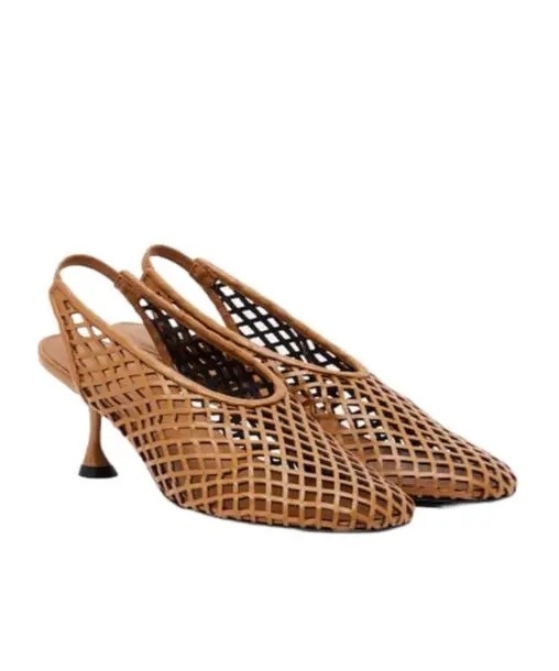 Proenza Schouler Tee Leather Slingback Pumps - Brown