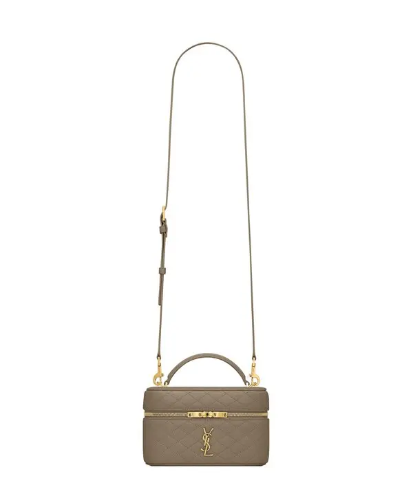 Saint Laurent Gaby Vanity Bag In Lambskin - Light Brown