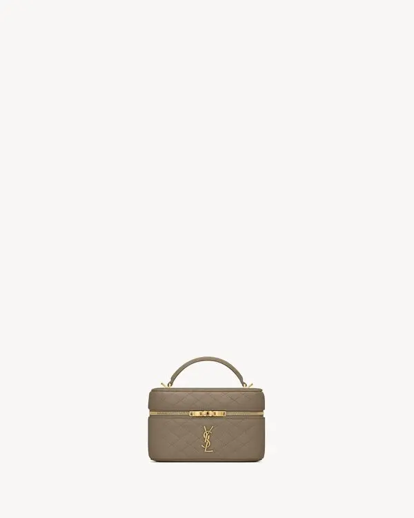 Saint Laurent Gaby Vanity Bag In Lambskin - Light Brown