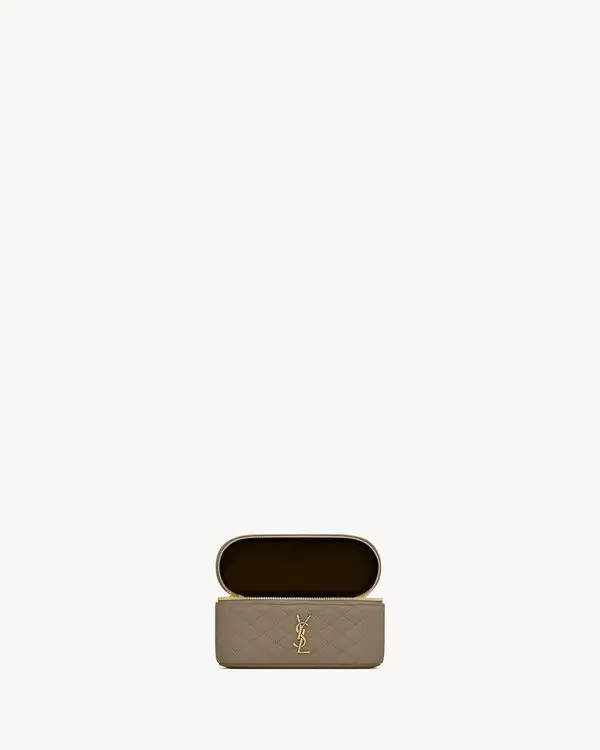 Saint Laurent Gaby Vanity Bag In Lambskin - Light Brown