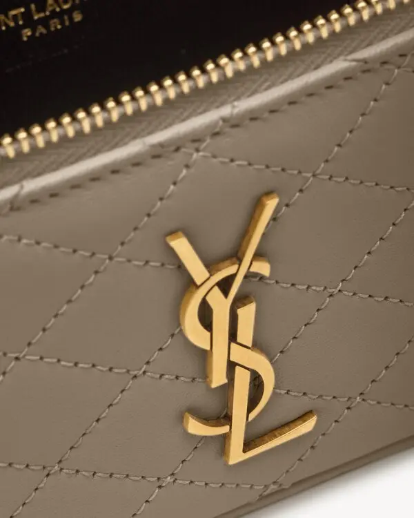 Saint Laurent Gaby Vanity Bag In Lambskin - Light Brown