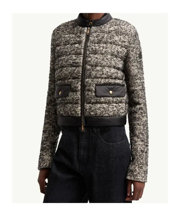 Moncler Wool Alpaca Blend Padded Zip-up Cardigan