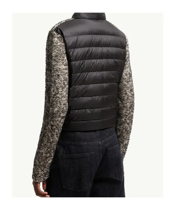 Moncler Wool Alpaca Blend Padded Zip-up Cardigan