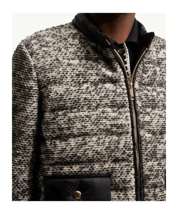Moncler Wool Alpaca Blend Padded Zip-up Cardigan