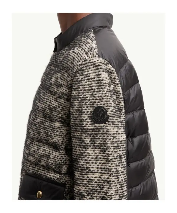 Moncler Wool Alpaca Blend Padded Zip-up Cardigan