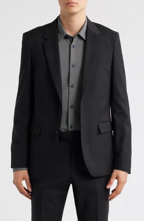 BOSS Houston Solid Wool Suit Jacket - Black