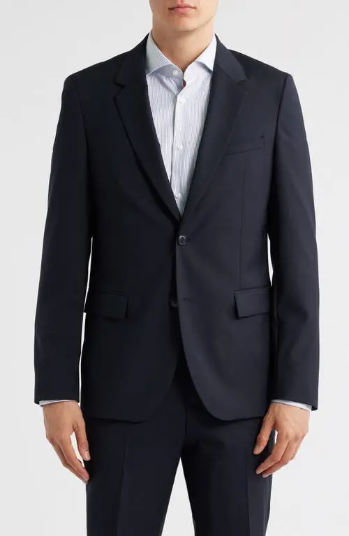BOSS Houston Solid Wool Suit Jacket - Dark Blue