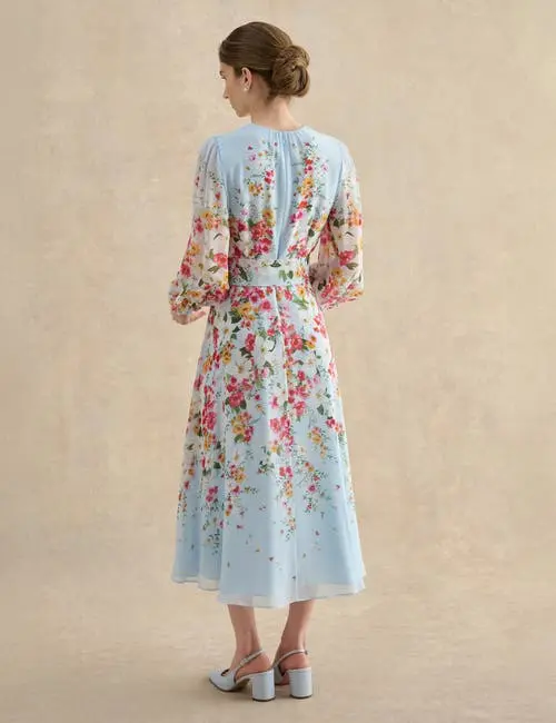 HOBBS LONDON Liberty Silk Midi Dress