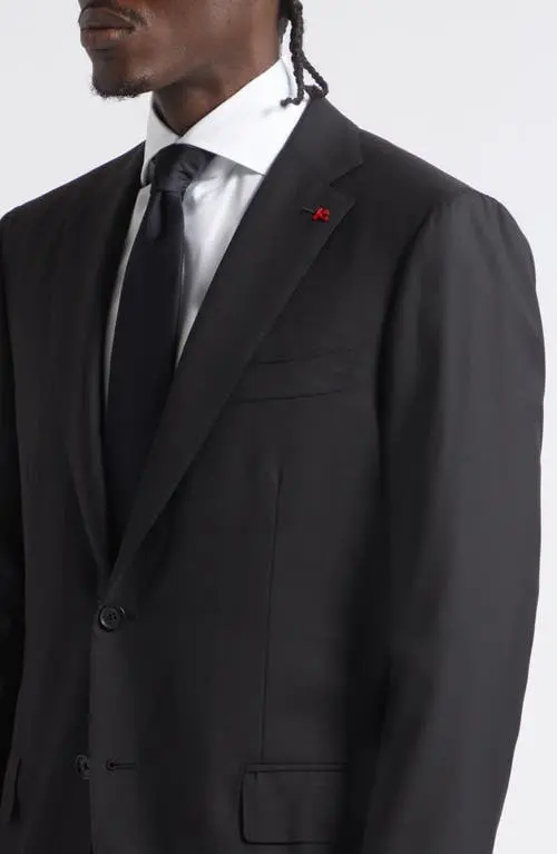 Isaia Sanita Solid Super 160s Wool Suit