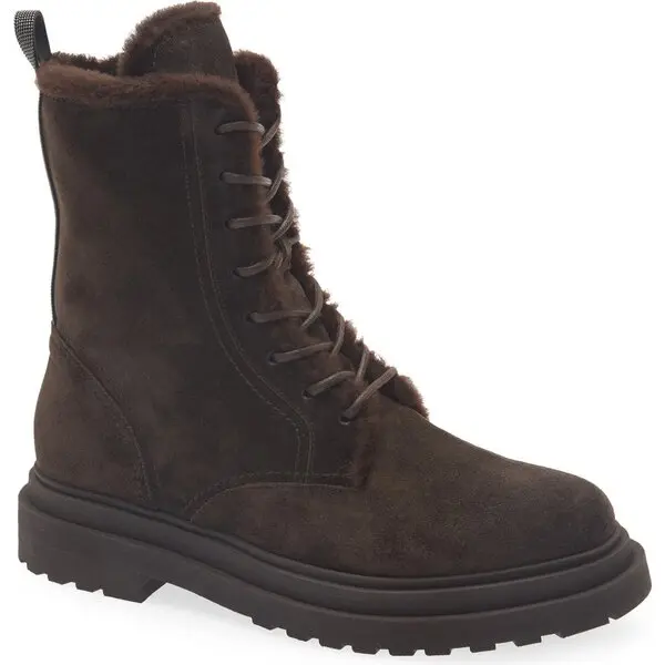 Brunello Cucinelli Sartorial Genuine Shearling Lined Boot - C9795 Pepper