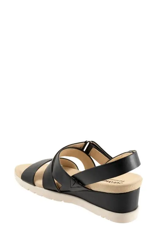 Softwalk Novi Ankle Strap Wedge Sandal - Black