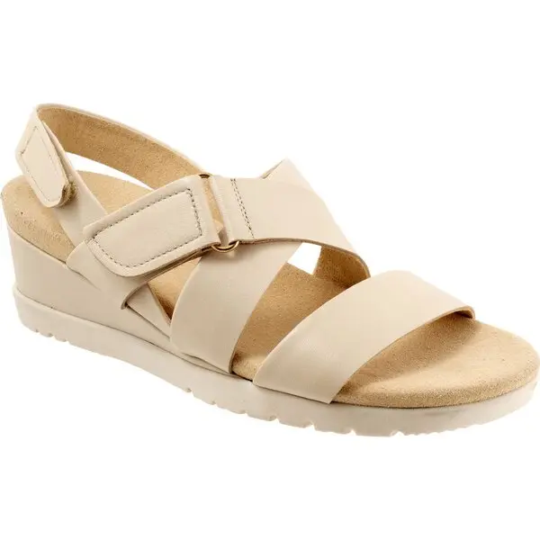 Softwalk Novi Ankle Strap Wedge Sandal - Ivory