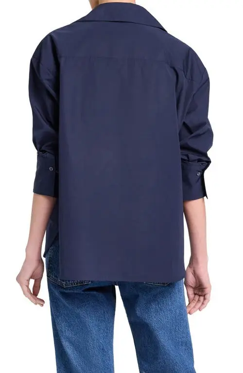 TWP Long Sleeve Woven Johnny Collar Top