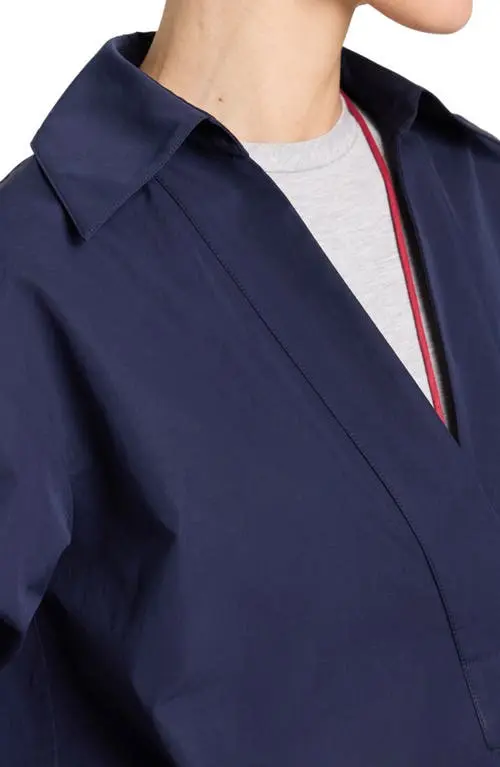 TWP Long Sleeve Woven Johnny Collar Top