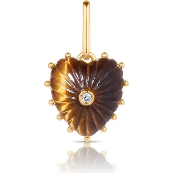 THATCH Isabel Tiger Eye Heart Charm - Tigers Eye
