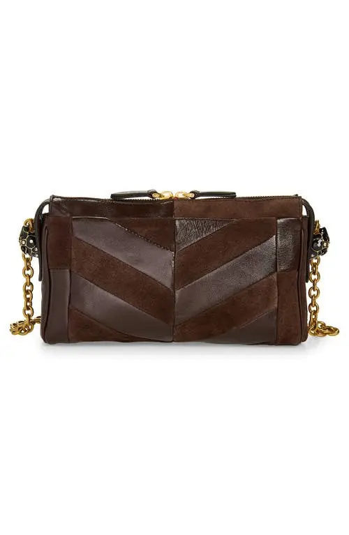 Valentino Garavani Small Leather Shoulder Bag With Panther Detail - Brown