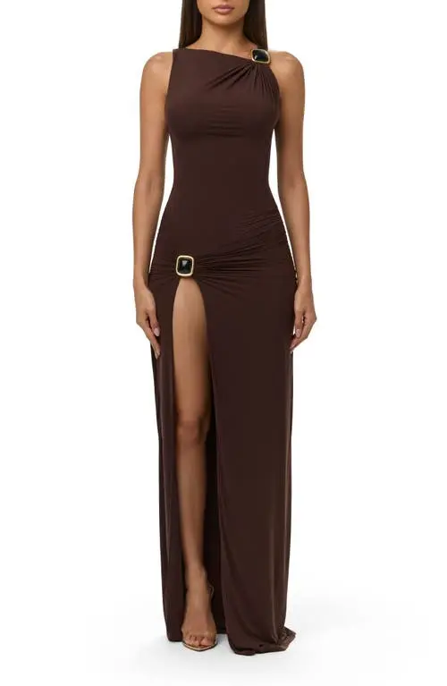 Naked Wardrobe High Slit Maxi Dress