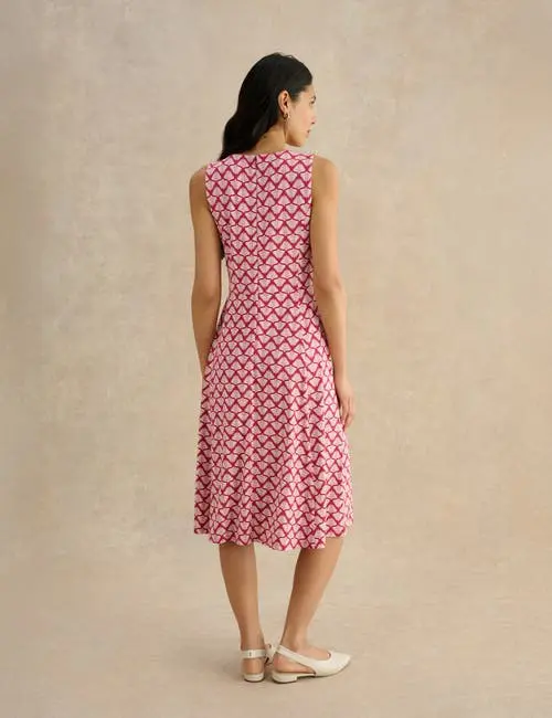HOBBS LONDON Sleeveless Printed Midi Dress