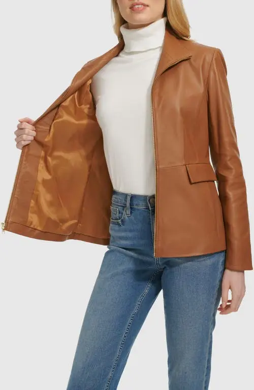 Cole Haan Wing Collar Leather Jacket