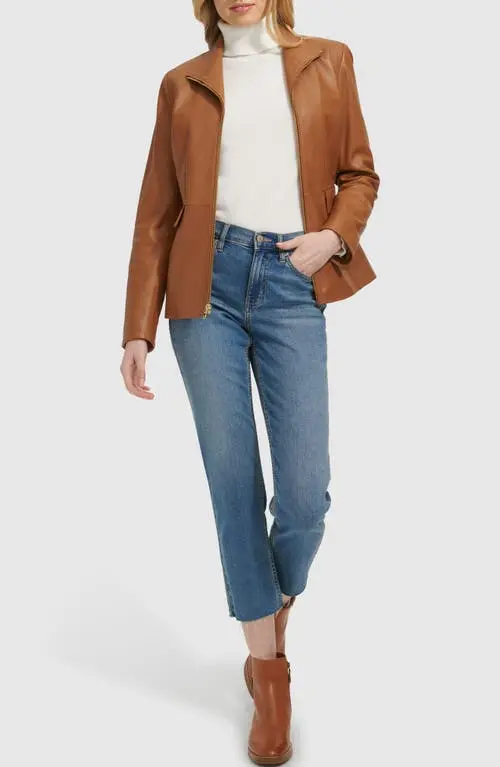 Cole Haan Wing Collar Leather Jacket