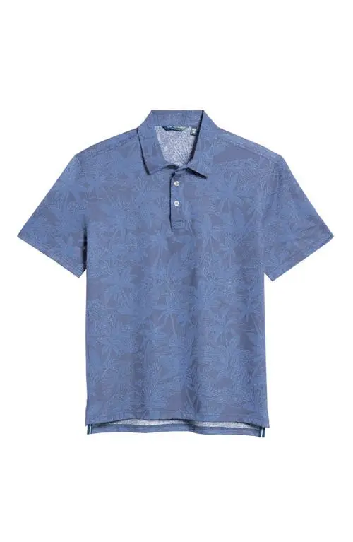 Tori Richard Blue Java Tropical Print Polo