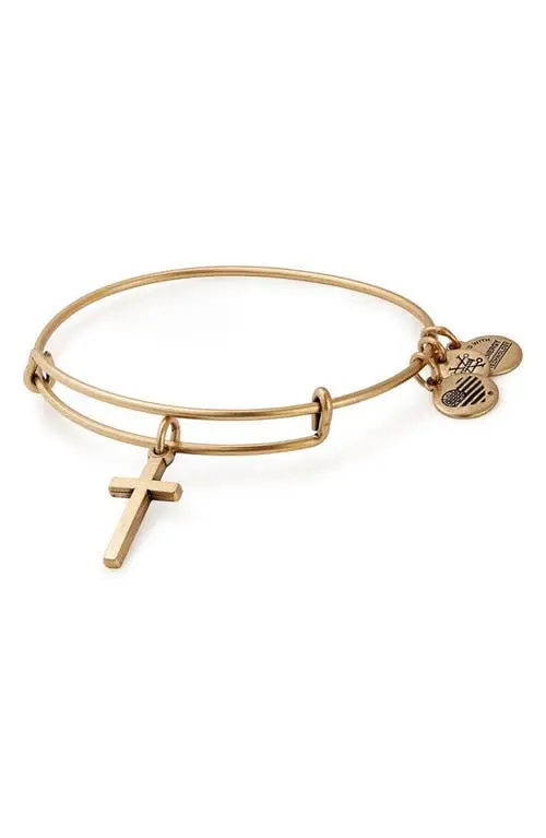 ALEX AND ANI Cross Bangle - Gold