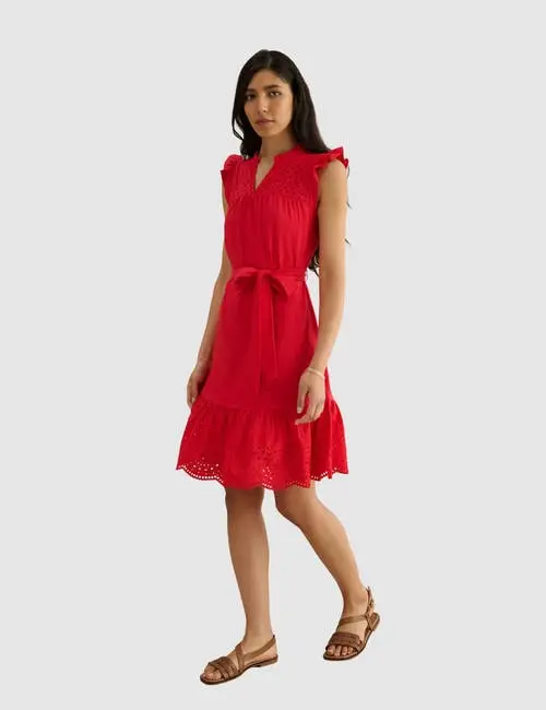 HOBBS LONDON Romy Jersey Dress With Embroidered Yoke - Salsared