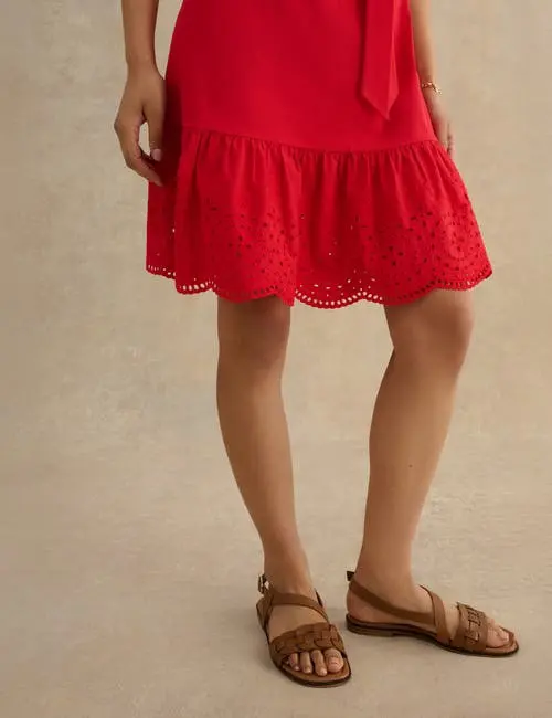 HOBBS LONDON Romy Jersey Dress With Embroidered Yoke
