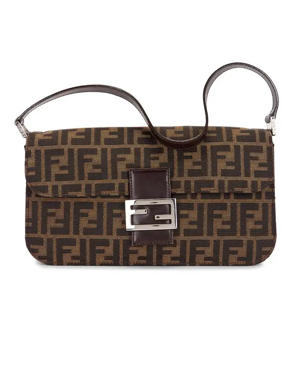 FWRD RENEW Fendi Zucca Baguette Shoulder Bag
