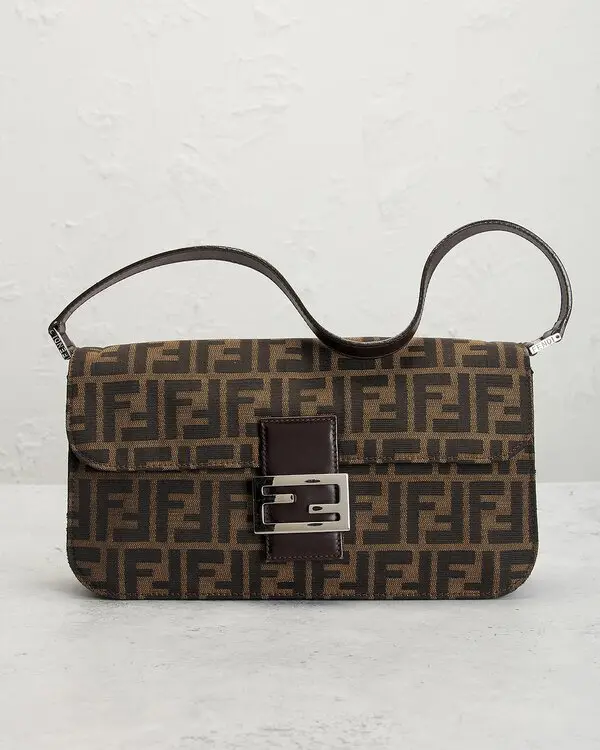 FWRD RENEW Fendi Zucca Baguette Shoulder Bag