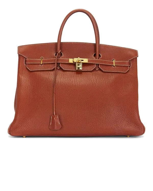 FWRD RENEW Hermes Togo Birkin 40 Retourne Handbag - Noisette
