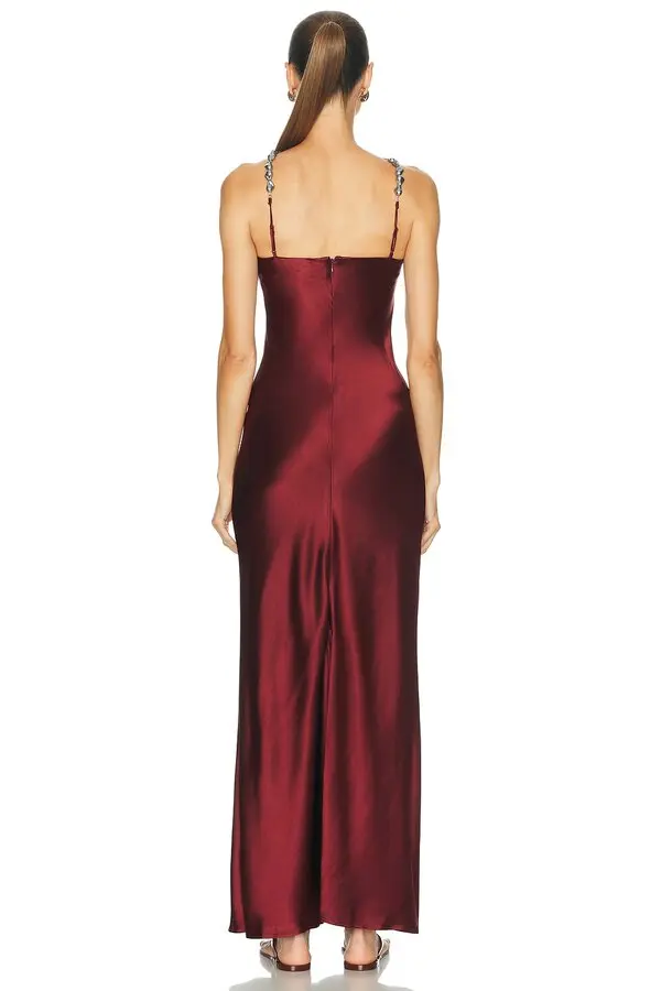 Staud Cadence Dress In Burgundy