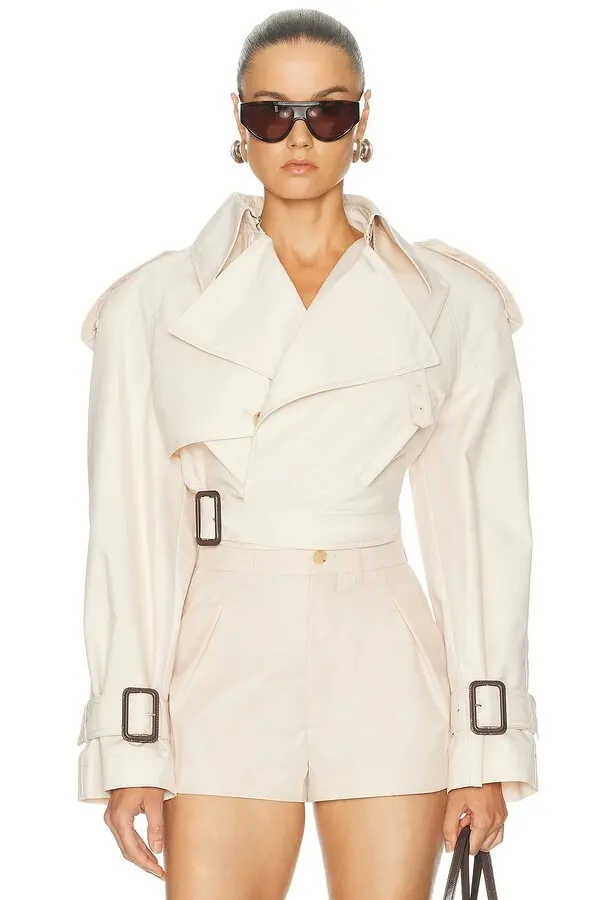 Wardrobe.NYC Clean Perfect Trench In Beige