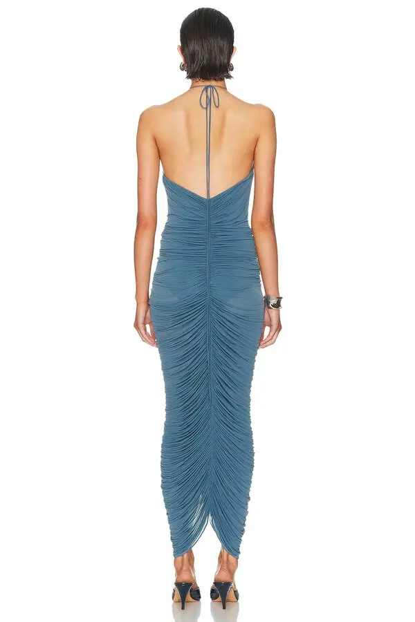 Magda Butrym Ruched Halter Maxi Dress
