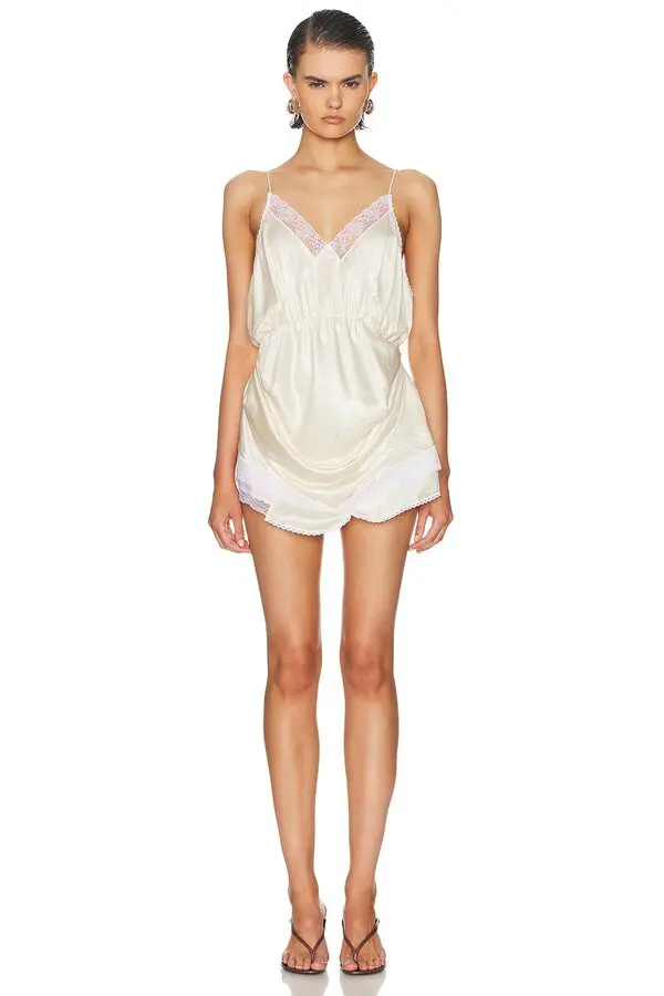 Magda Butrym Slip Mini Dress With Lace Trim