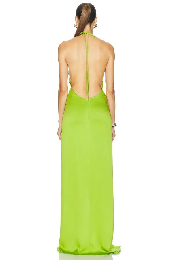 Silvia Tcherassi Rowan Halterneck Maxi Dress With Silver-tone Accent